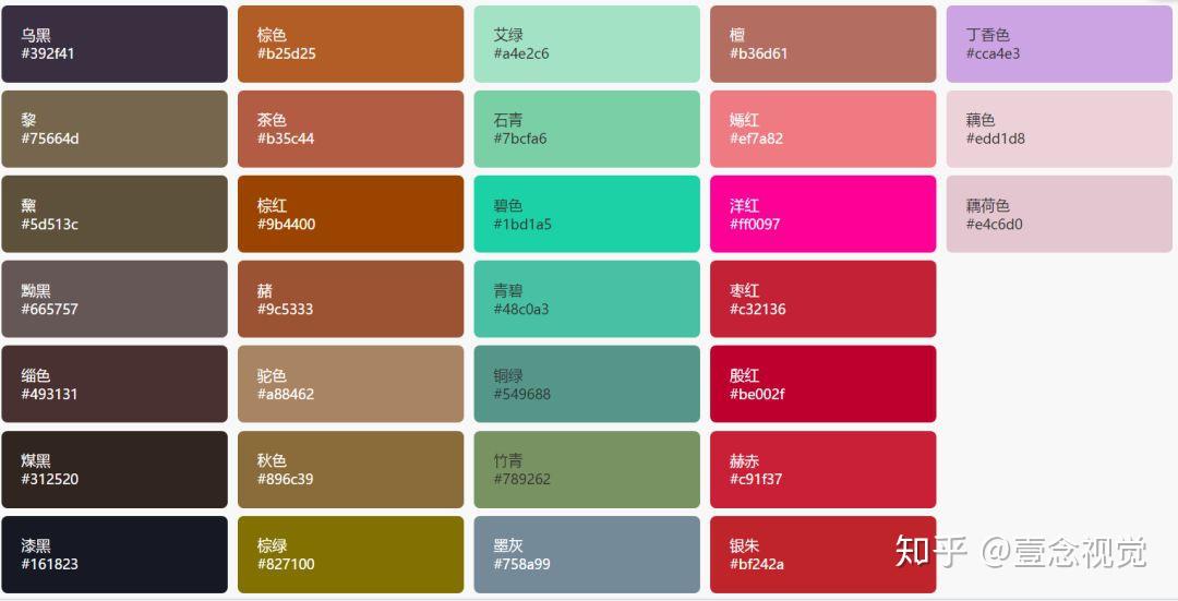 设计师必备配色方案 - 中国传统色 - 知乎